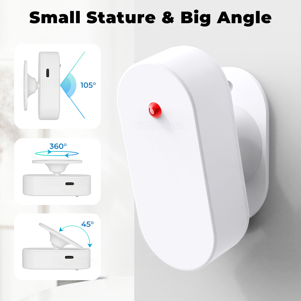 SMATRUL 24G WIFI Tuya Human Presence Detector Luminance Distance ...