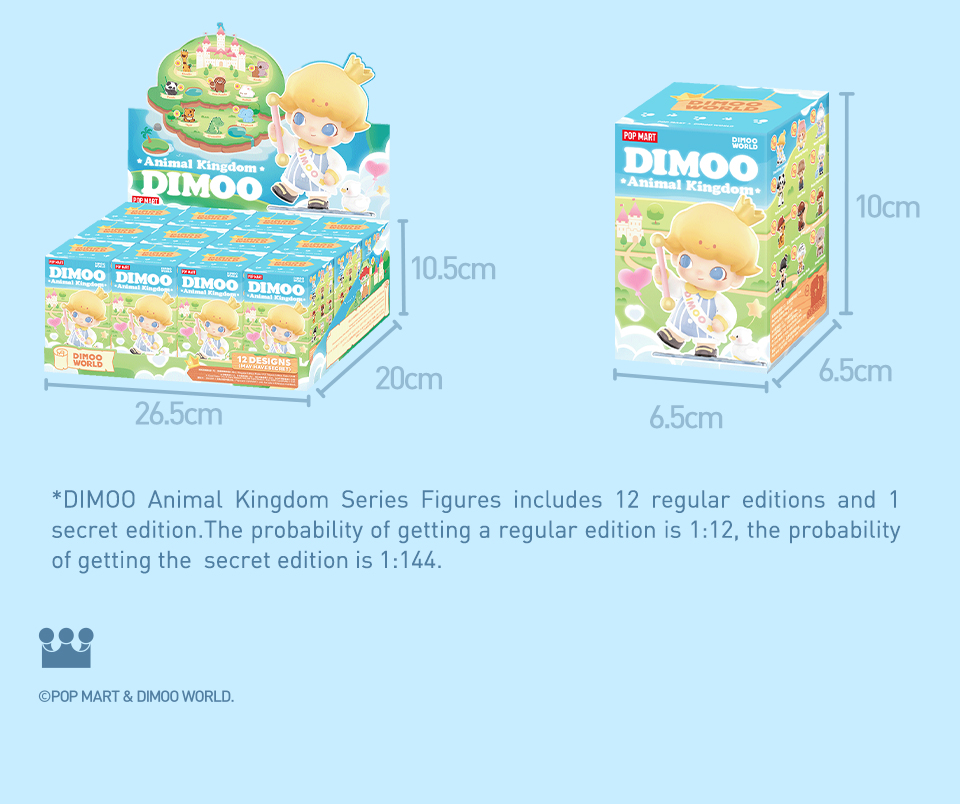 POP MART DIMOO Animal Kingdom Series Blind Box Action Toys Figure ...