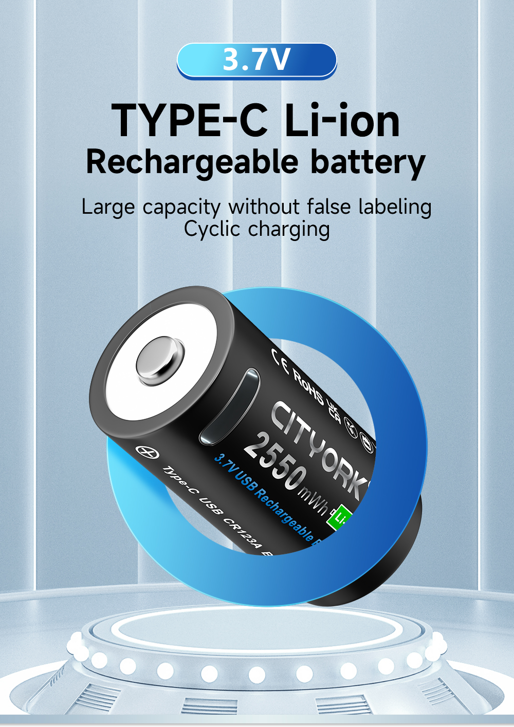 Cityork CR123A CR123 1.5H Fast Charger USB Rechargeable Battery ...