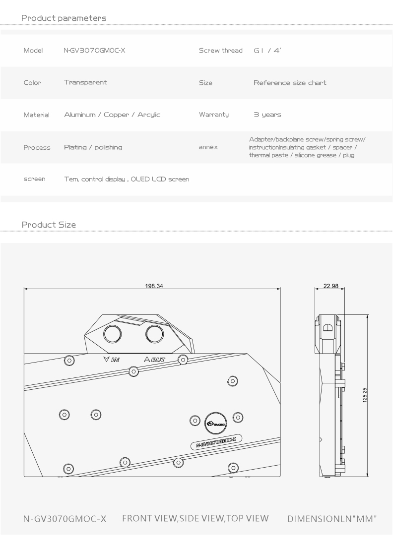 Bykski full coverage Water Block Use for GIGABYTE GeForce RTX3070 ...