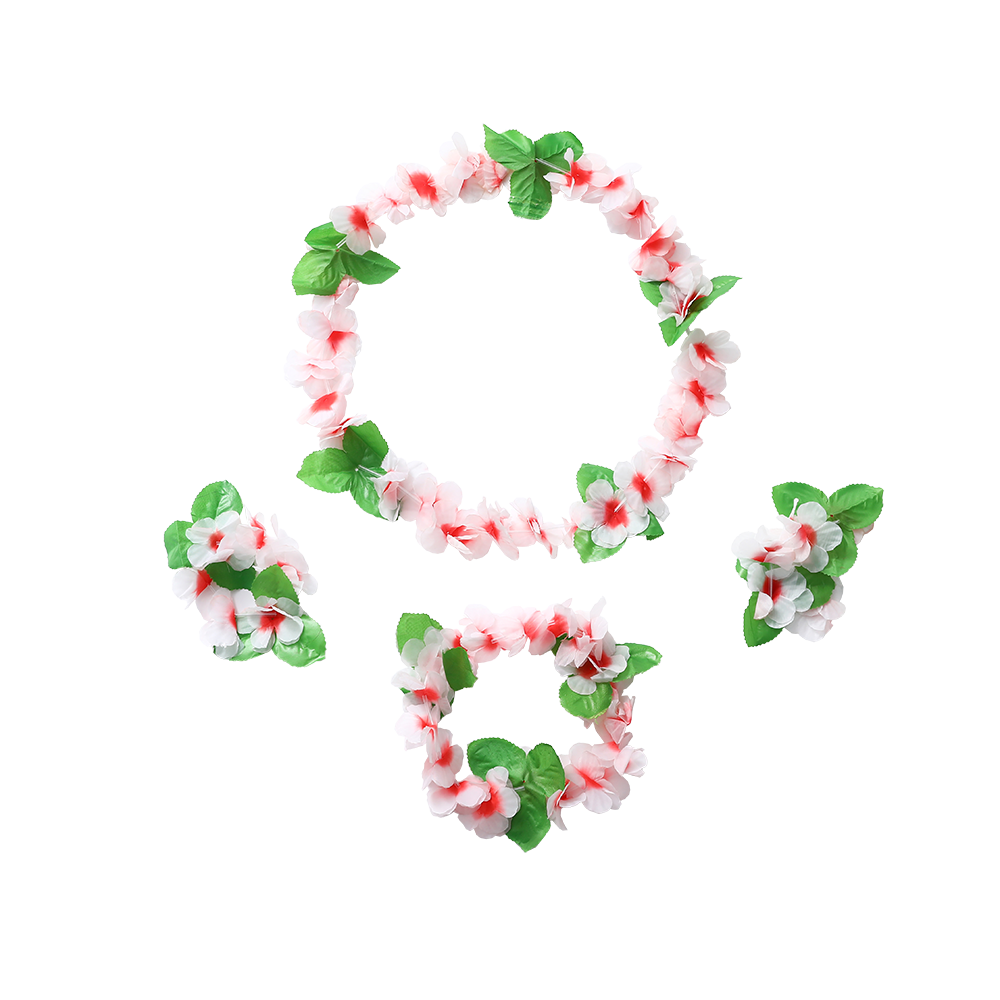 New Style Hawaiian Garland 4-Piece Set Beach Hawaii Party Wearable ...