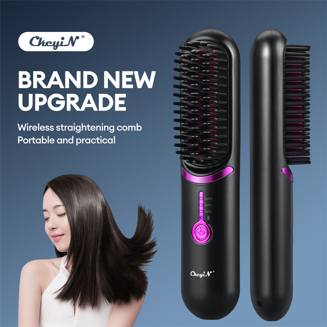 CkeyiN Portable Hair Straightener Comb Wireless Straight Hair Comb ...