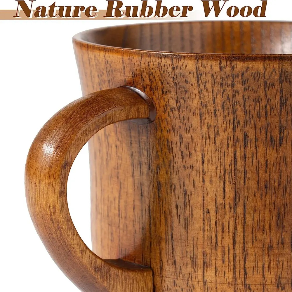 1pc 130ml Wooden Cup Solid Wood Cup with Handle Sour Jujube Solid Wood ...