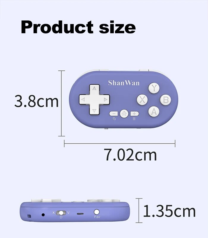 Shanwan Micro Wireless Bluetooth Controller Pocket-sized Mini Gamepad ...