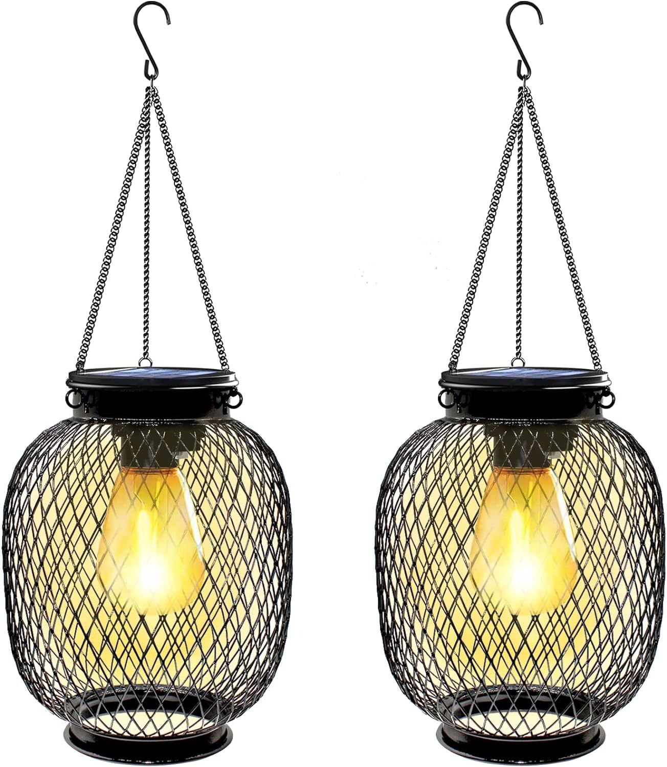 Outdoor Solar Hanging Garden Lamp, Solar Lights Outdoor Garden Metal ...