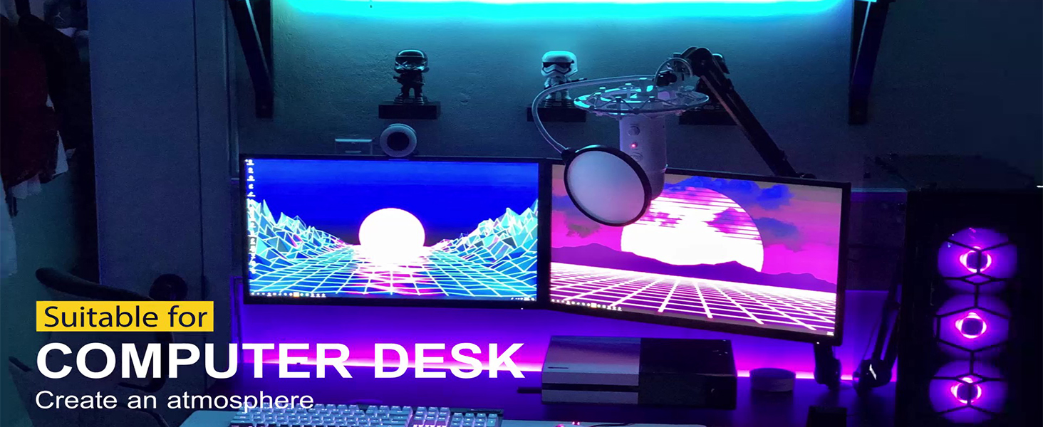 RGB LED Strip Lights 24Key APP Flashing Color Changing, Room Lights ...