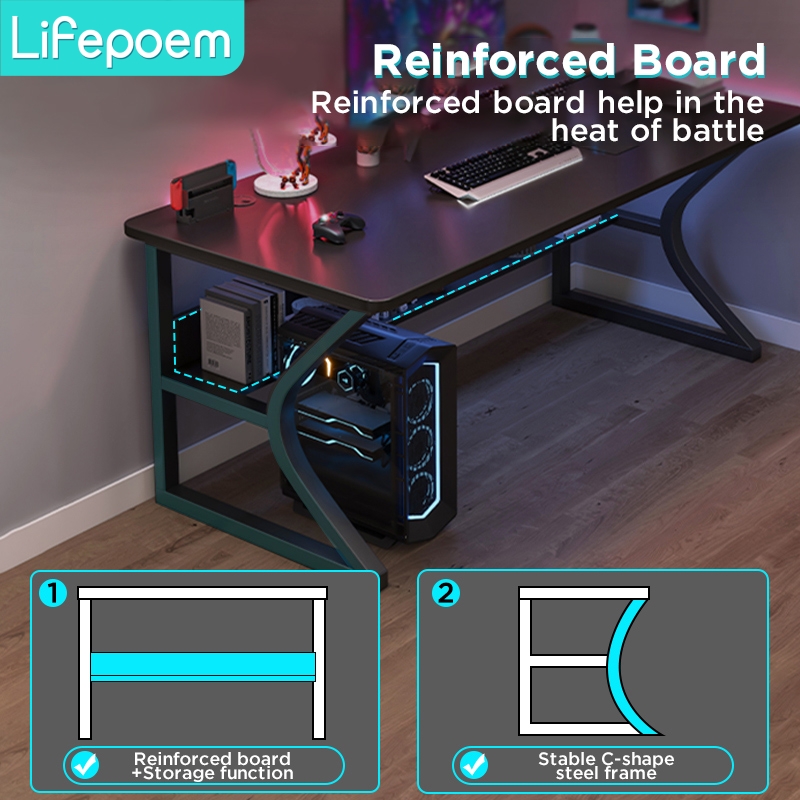 Gaming Table Meja Gaming Meja Komputer Murah Computer Desk With Shelves ...