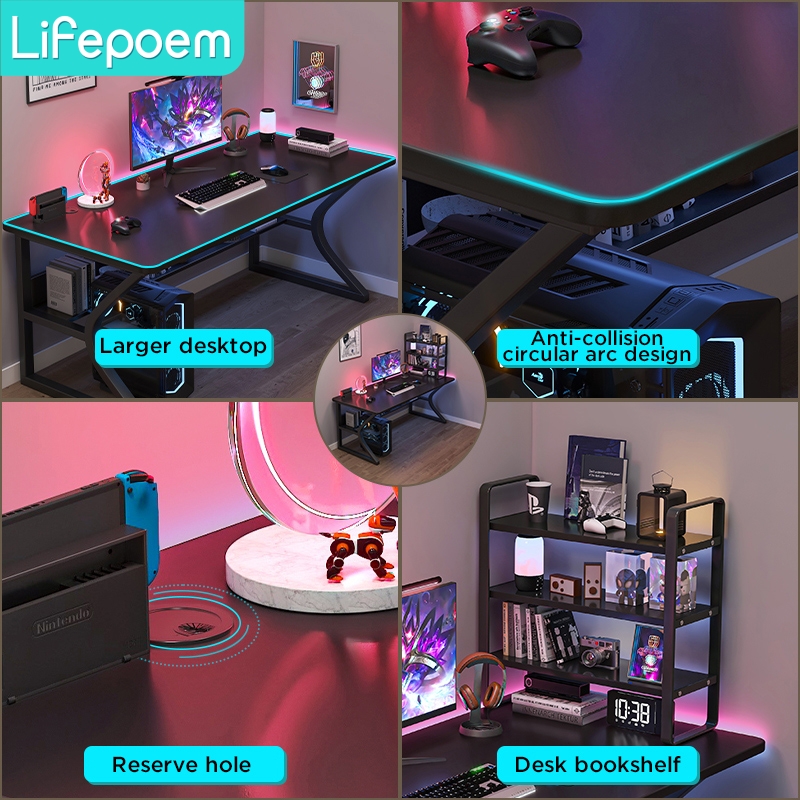 Gaming Table Meja Gaming Meja Komputer Murah Computer Desk With Shelves ...