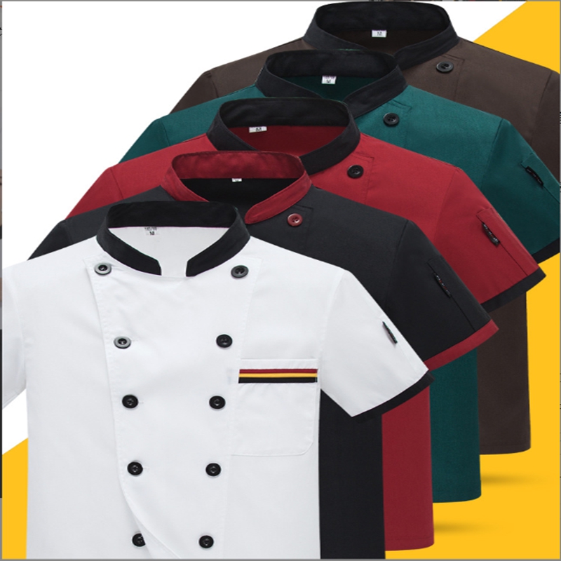 Ready Stock Chef uniform short-sleeved chef costume set for girl women ...