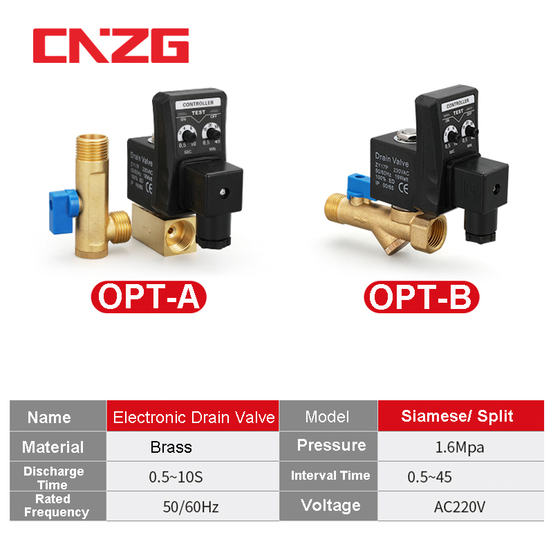 AC220V DC24V Brass Electronic Auto Drain Timer Solenoid Valve for Air ...