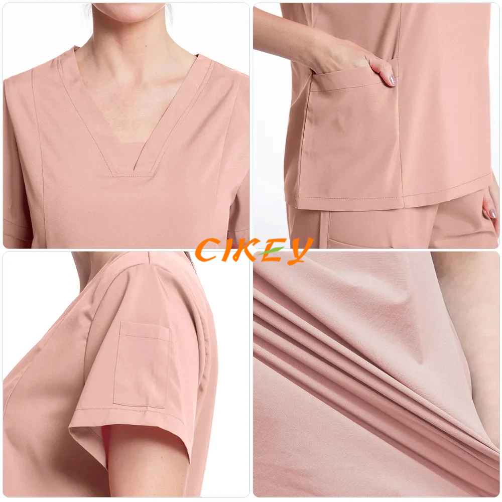 Medical Scrub Baju Scrub Multicolor Short-Sleeved Pharmacy Nurse ...