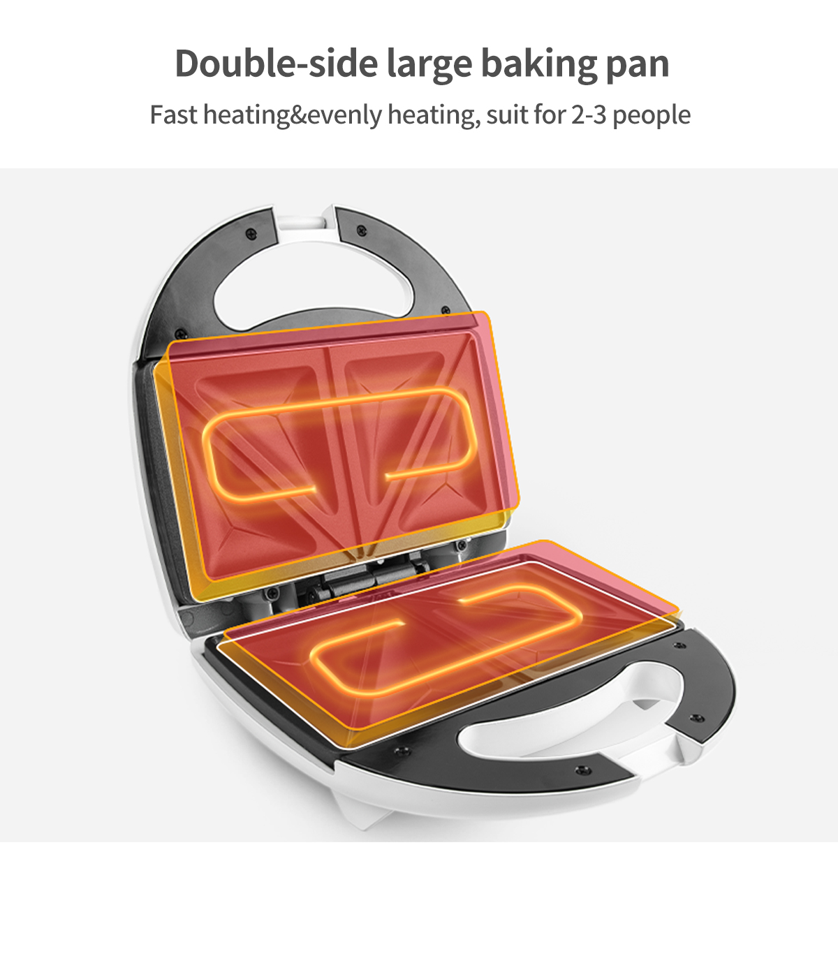 Simplus Sandwich Waffle Maker | 650W | Removable Plate | Overheat ...