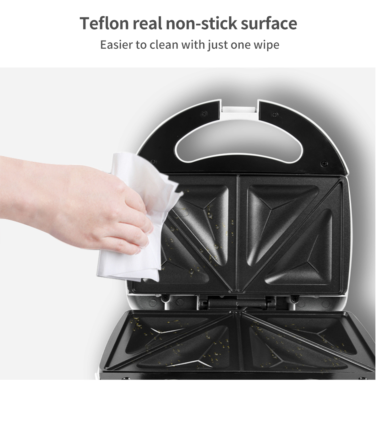 Simplus Sandwich Waffle Maker | 650W | Removable Plate | Overheat ...