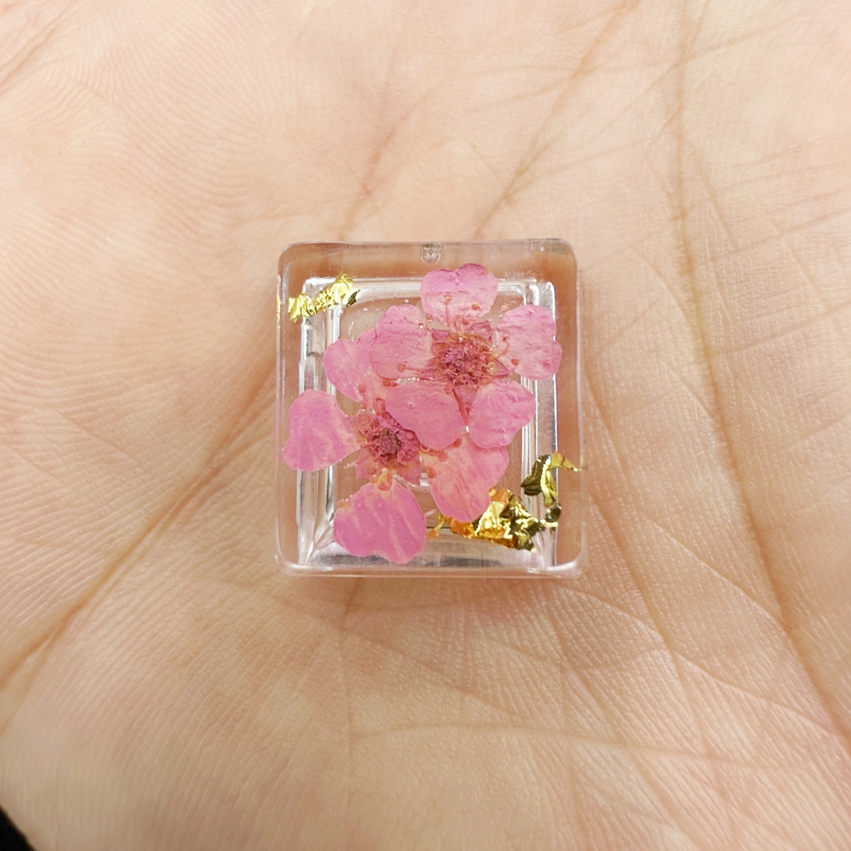 1 Piece Transparent Flower Keyboard Keycap Real Dried Flower Plum ...