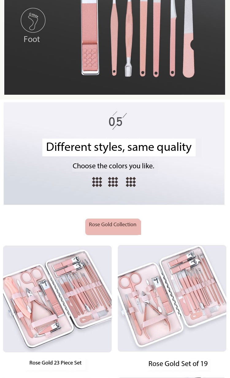 Pcs Stainless Manicure Set Nail Clippers Kit Cutter Scissors Pedicure ...