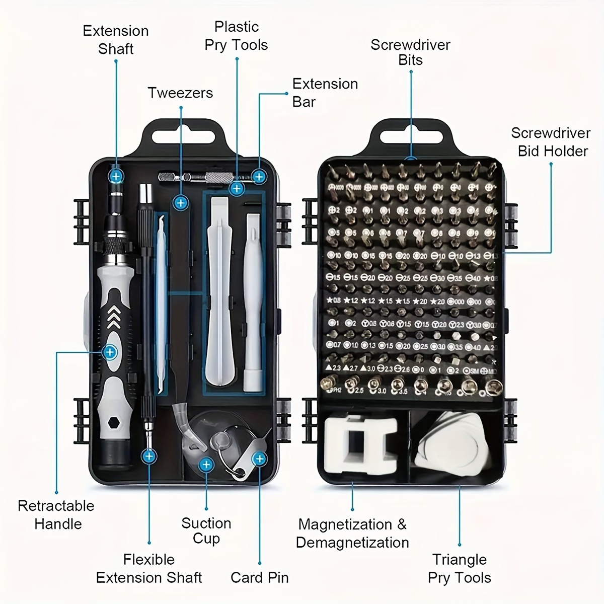 All-in-One 117 in 1 Electronics Repair Kit with Precision Magnetic ...