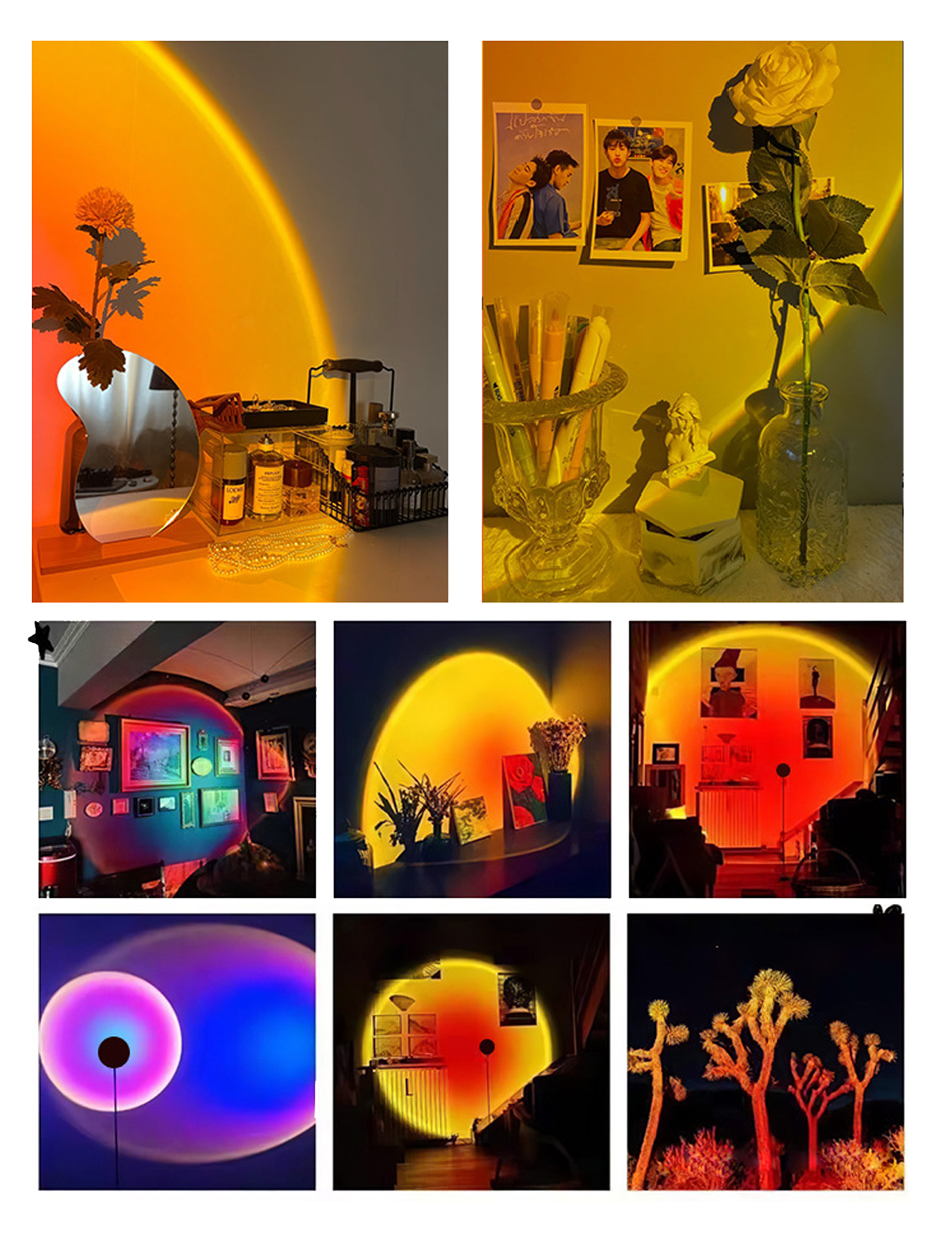 Sunset Lamp Projection LED Light with Remote Control, 16 Colours Night ...