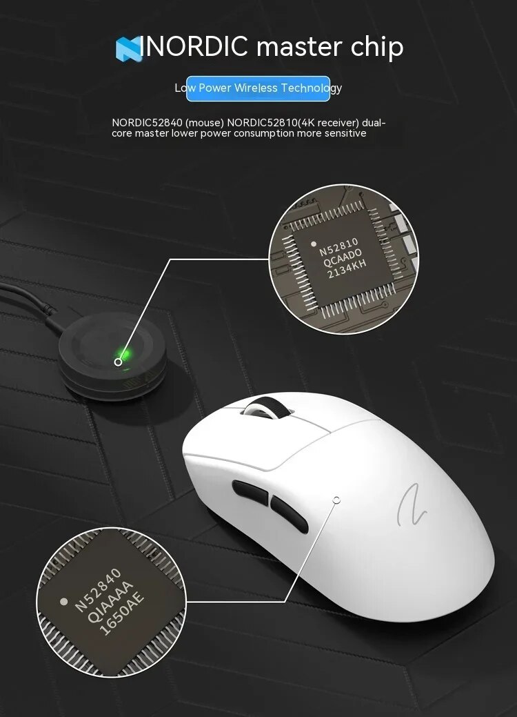 Zaopin Z2 Wireless Mouse 1K/4K/8K PAW3395 Sensor Nordic 52840 Chip ...