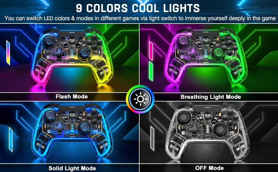 Nintendo Switch Wireless RGB Controllers Compatible with Nintendo ...