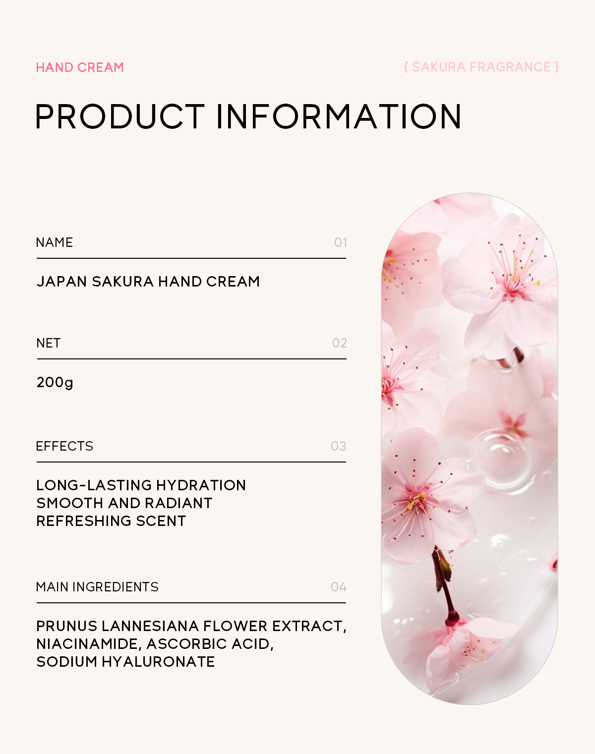 LAIKOU Japan Sakura Hand Cream Long-lasting Hydration Smooth Radiant ...