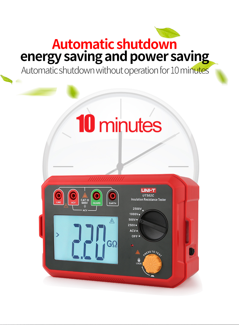 UNI-T Insulation Resistance Tester UT501C UT502C 1000V Megger Earth ...