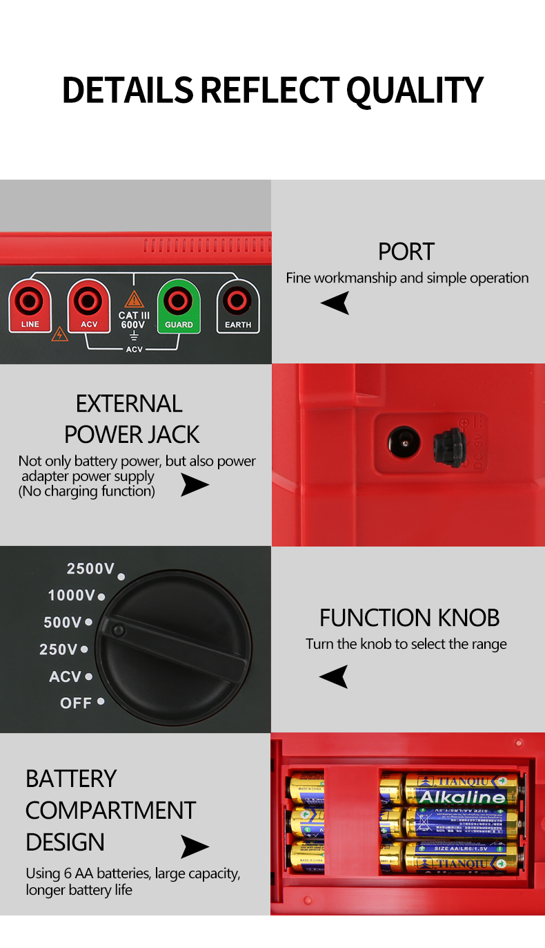 UNI-T Insulation Resistance Tester UT501C UT502C 1000V Megger Earth ...