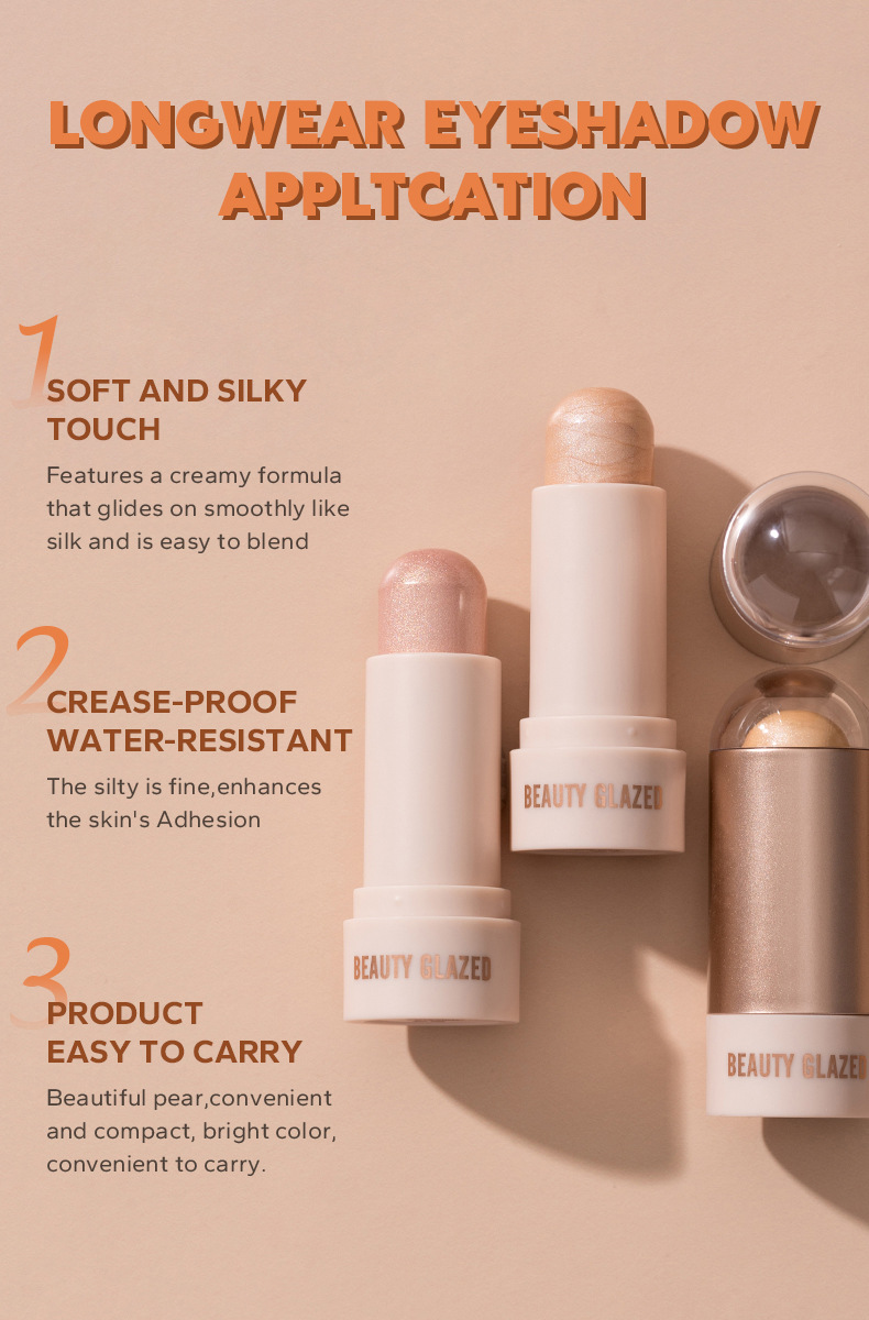 Three-color Highlighter Long-Lasting Waterproof Contouring Brighten ...