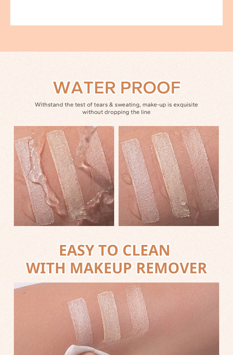 Three-color Highlighter Long-Lasting Waterproof Contouring Brighten ...