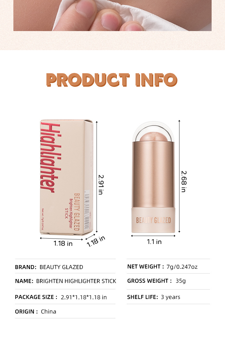 Three-color Highlighter Long-Lasting Waterproof Contouring Brighten ...