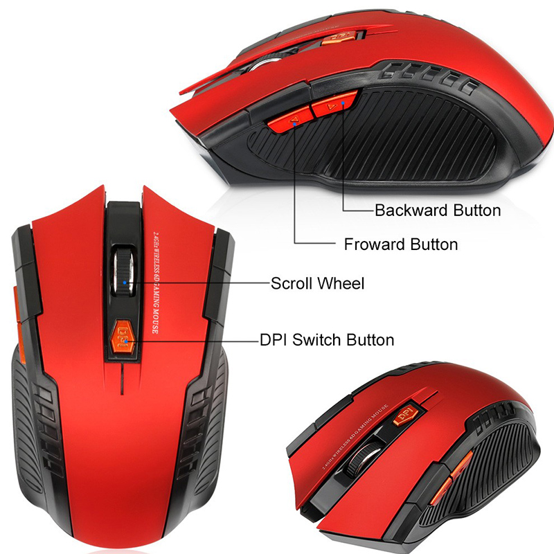 Mechanical Wireless Mouse Gaming 2.4G 3 DPI with USB Receiver for ...