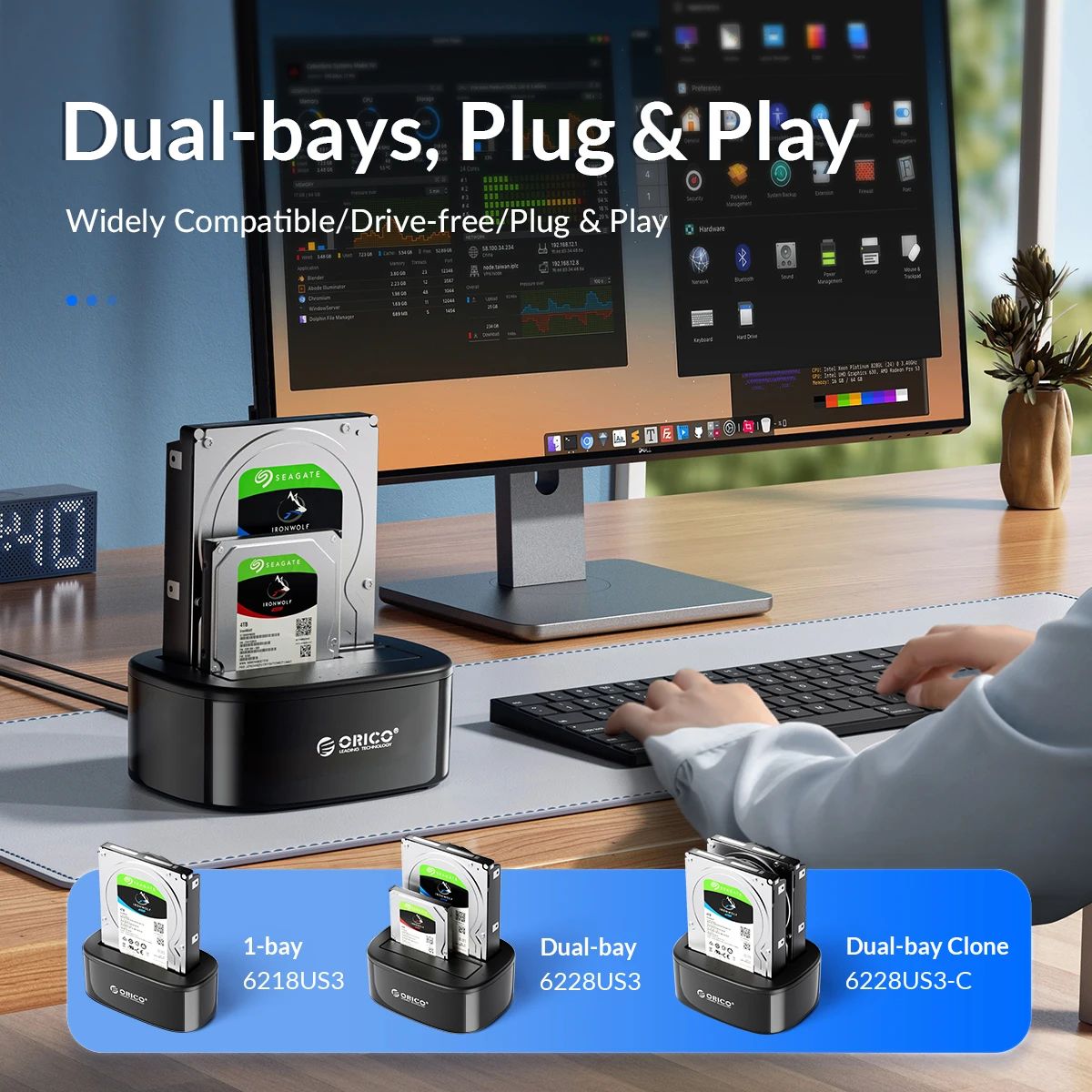 ORICO HDD Docking Station USB 3.0 Support 18TB HDD (6228US3) | Shopee ...