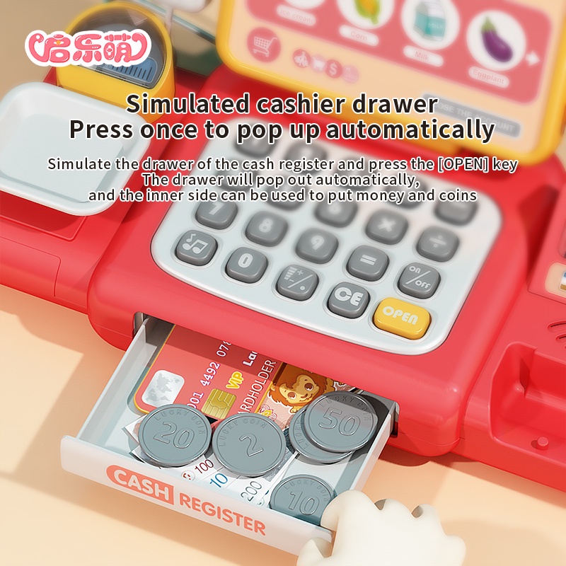 [Qilemeng] Ready Stock Cashier Machine Toys Supermarket Cashier Toy ...