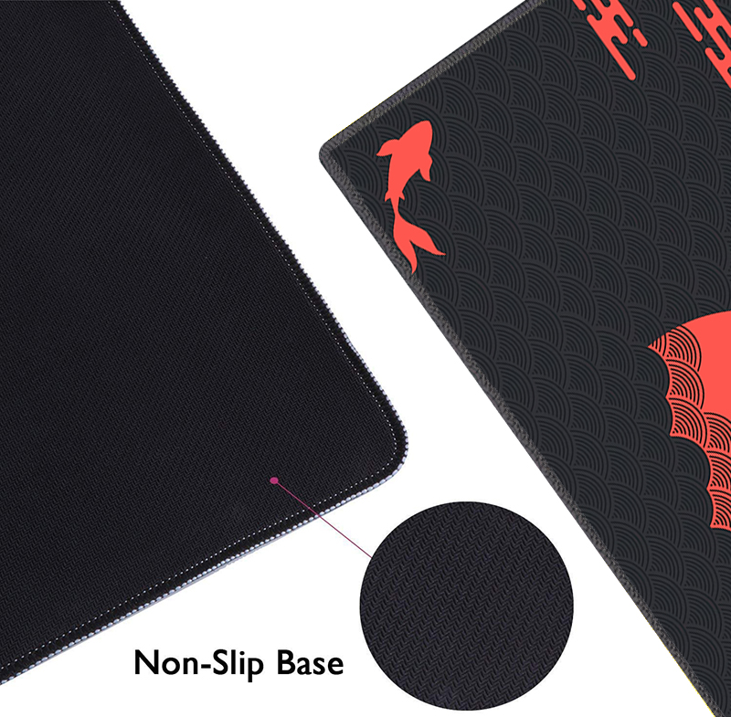 Japanese Desk Mat Black Red Mouse Japan Art Seal Sunrise Large XXL ...
