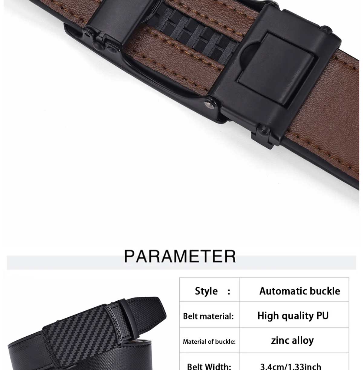 Men's Belt Fashion Alloy Buckle Automatic Buckle Belt Casual Business ...