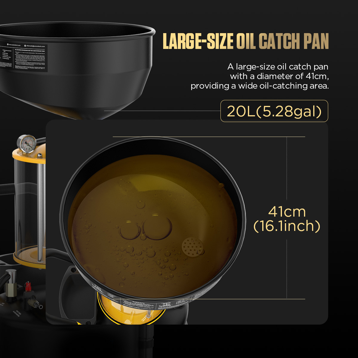 AUTOOL Pneumatic Oil Drainer Oil Extractor OD720 Oil Pump Machine With ...