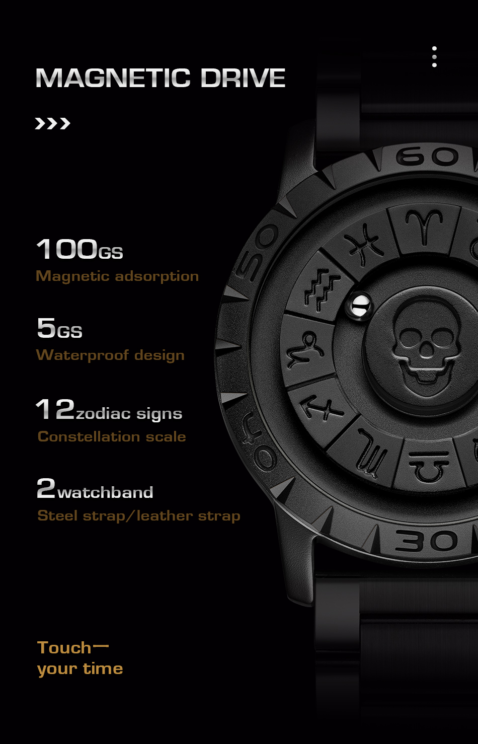 FOXBOX Jam Tangan Lelaki Men Watch Scrolling Beads Magnetic Force ...