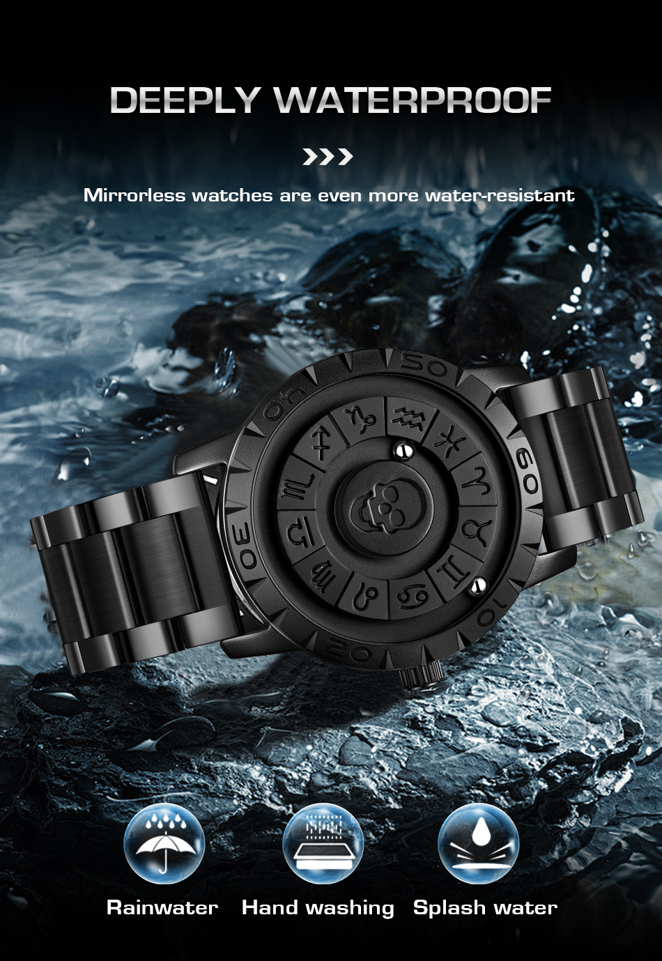 FOXBOX Jam Tangan Lelaki Men Watch Scrolling Beads Magnetic Force ...