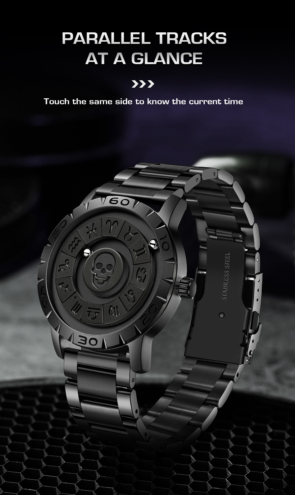 FOXBOX Jam Tangan Lelaki Men Watch Scrolling Beads Magnetic Force ...