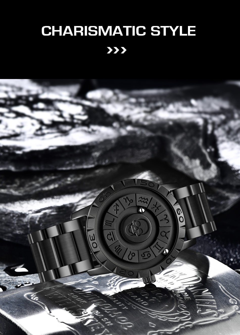 FOXBOX Jam Tangan Lelaki Men Watch Scrolling Beads Magnetic Force ...