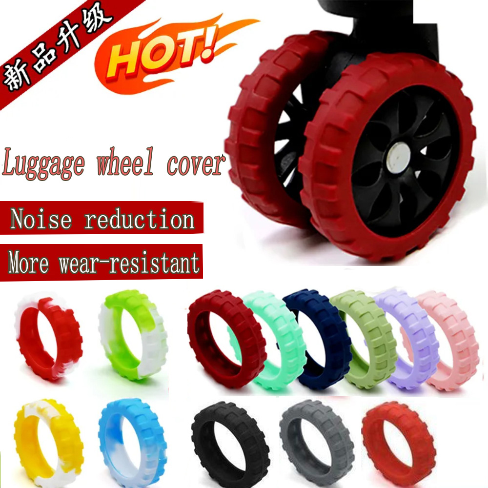 Thickened 8PCS Luggage Wheel Protector Suitcase Wheels Ring Rubber Ring ...