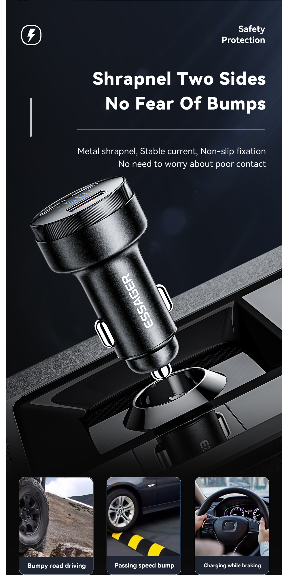 Essager 105W Car Charger 2Type C Usb Fsat Charg For PPS PD QC Car Mobile Phone Charger | Shopee ...