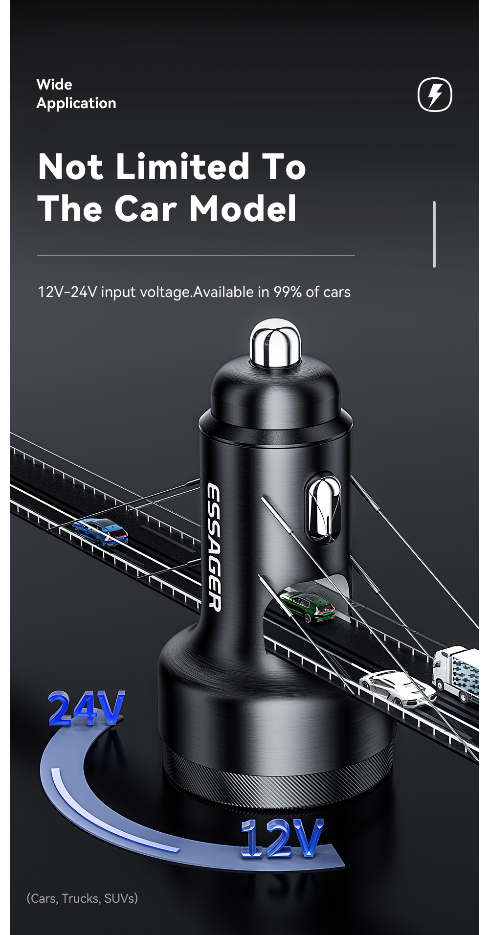 Essager 105W Car Charger 2Type C Usb Fsat Charg For PPS PD QC Car Mobile Phone Charger | Shopee ...