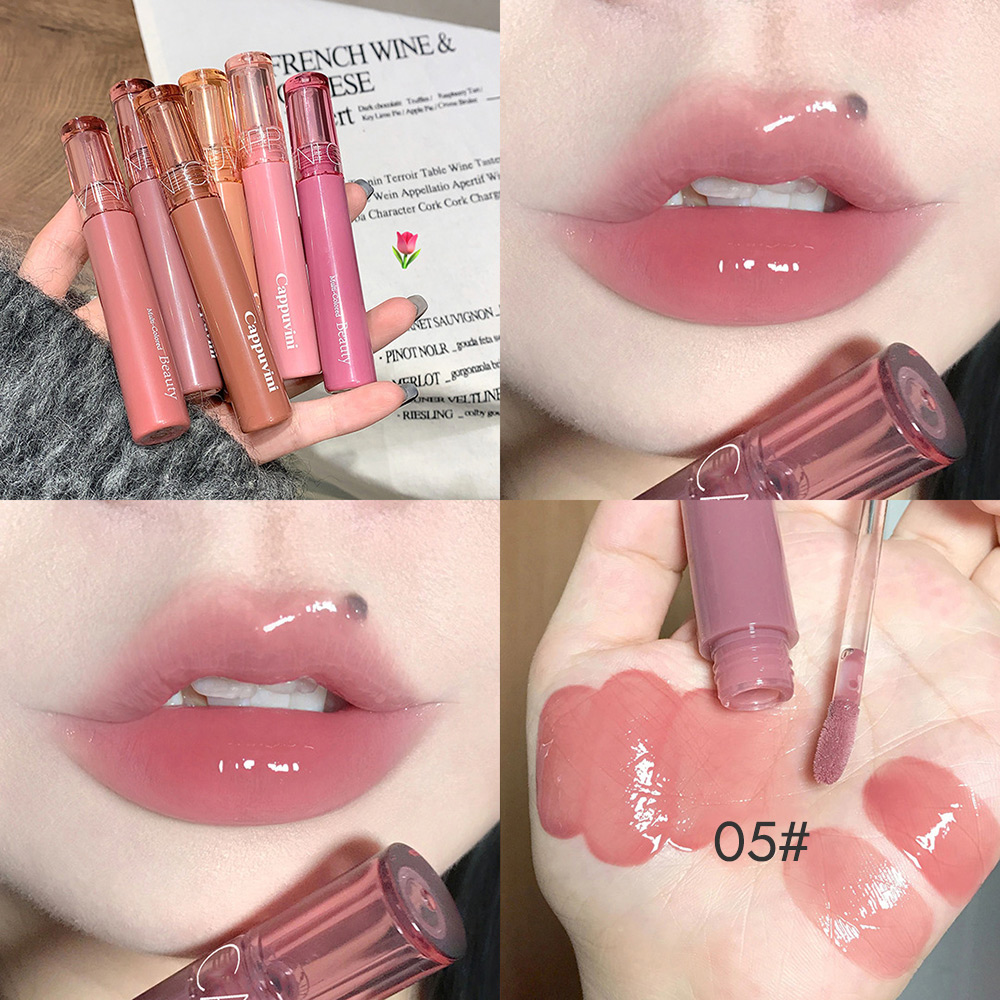 Cappuvini Jelly Mirror Glassy Hydrating Lip Gloss Lasting Liquid ...