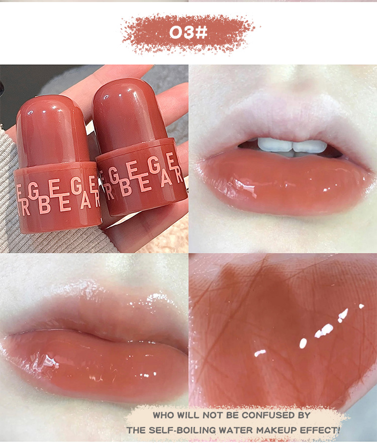 Gege Bear Jelly Lip Glaze Long-Lasting Waterproof Plumping Smooth Lip ...