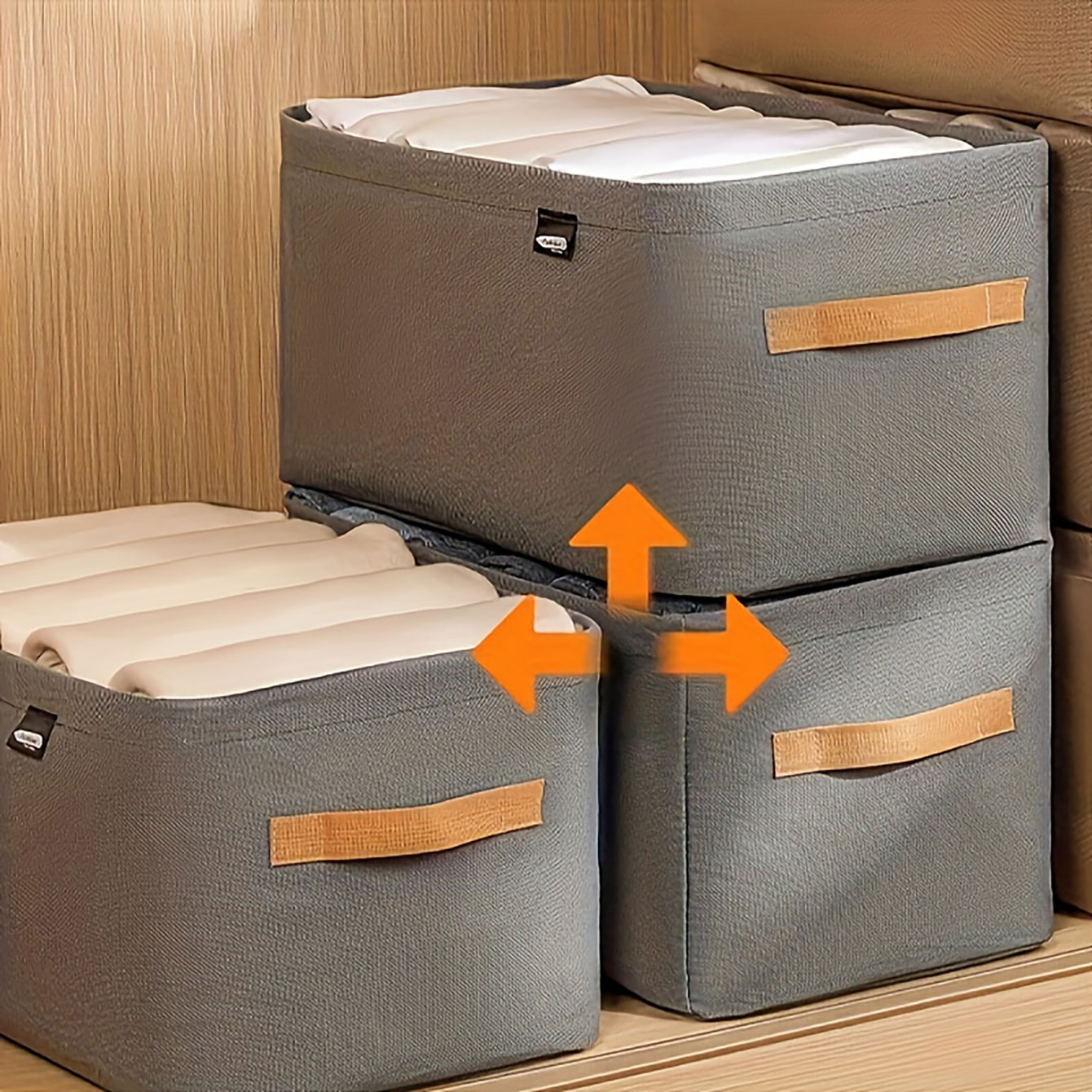 Clothes Storage Basket Foldable Steel Ring Storage Box Household ...