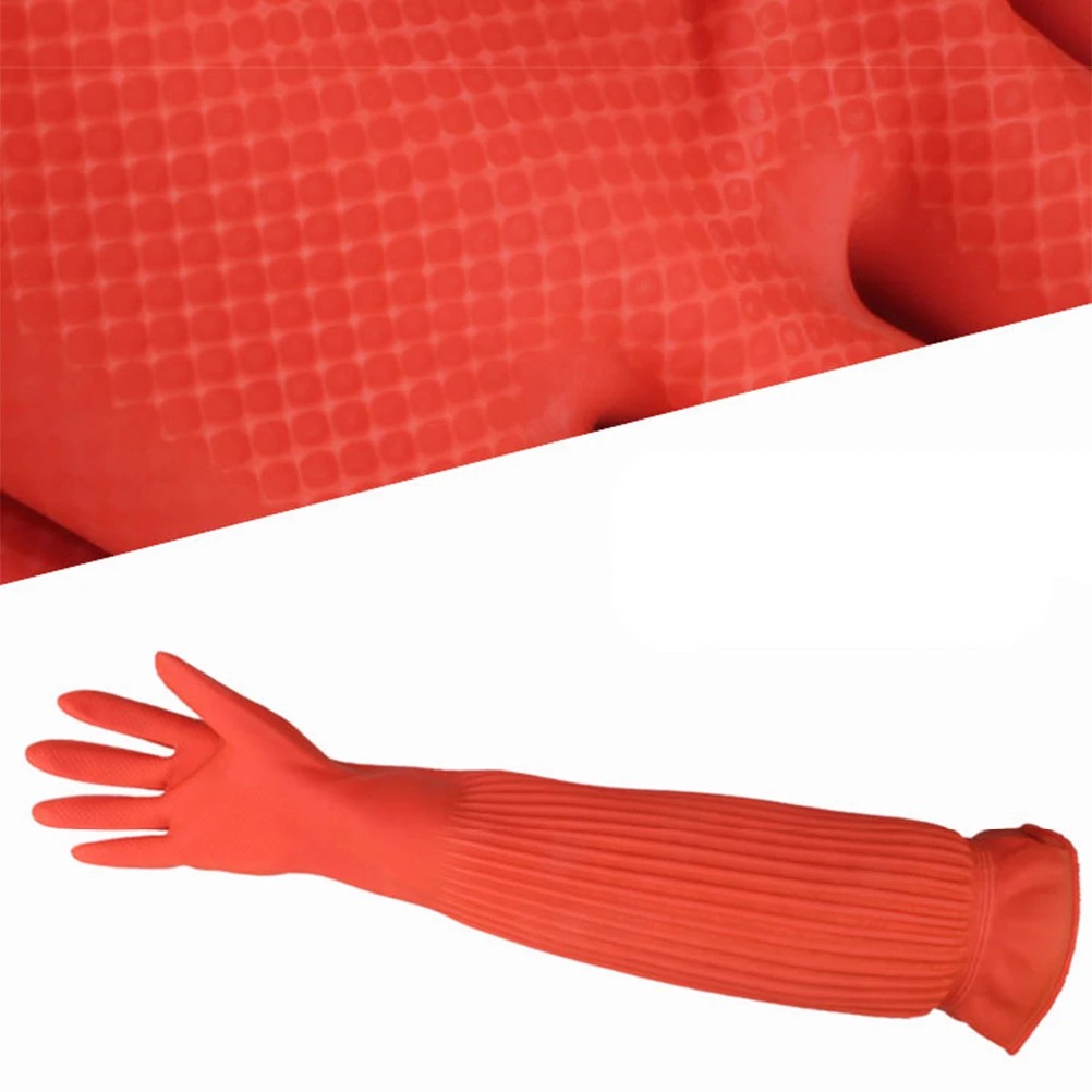 45/56Cm Latex Long Gloves Aquarium Fish Tank Industrial Thick ...