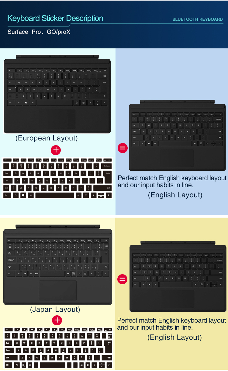 Microsoft Surface keyboard Type Cover for Surface Pro 3 4 5 6 7 7 ...