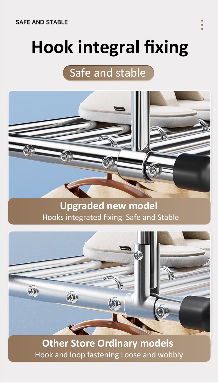 Stainless Steel Foldable Towel Hanger Extendable Balcony Clothes Hanger ...