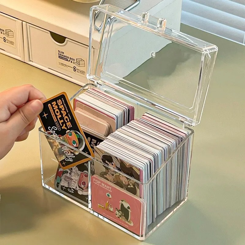Korean Acrylic Storage Box Blind Box Card Kpop Photocard Storage Box ...