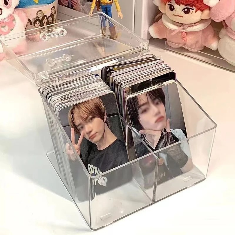 Korean Acrylic Storage Box Blind Box Card Kpop Photocard Storage Box ...